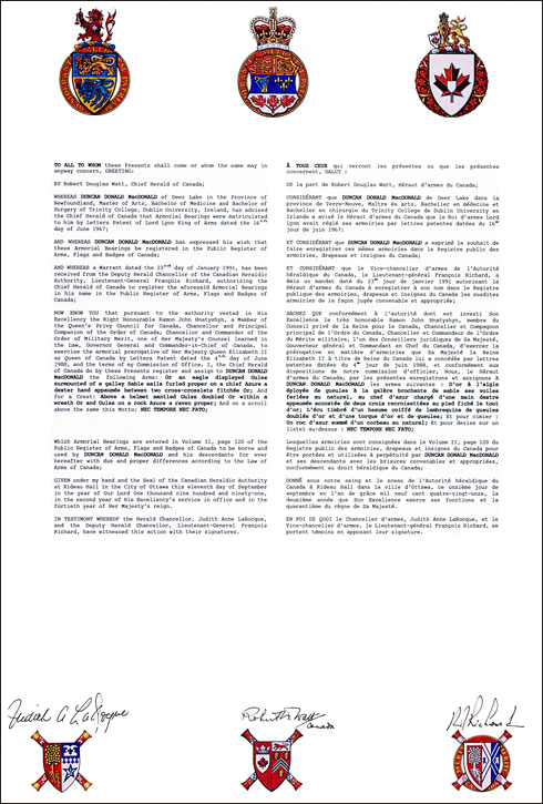 Duncan Donald MacDonald | The Governor General of Canada