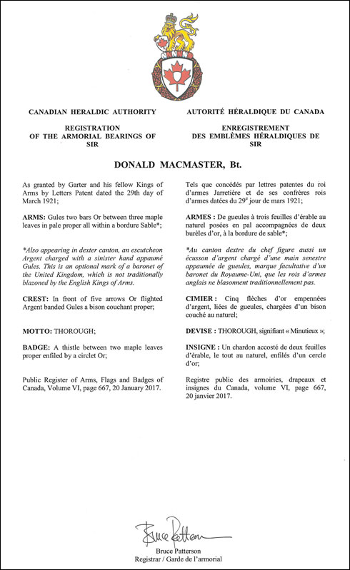 Donald MacMaster | The Governor General of Canada