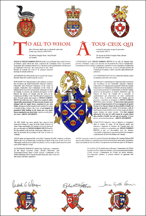 Myles Gordon Penny | The Governor General of Canada