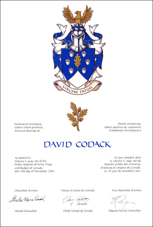 David Codack | The Governor General of Canada