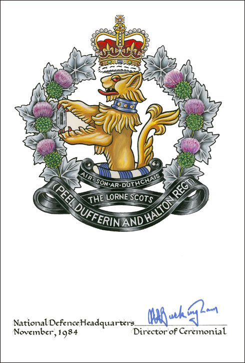 The Lorne Scots (Peel, Dufferin and Halton Regiment) | The Governor ...